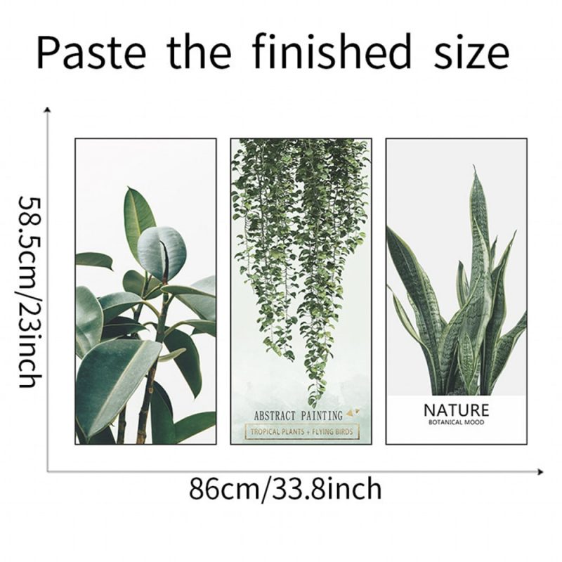 Sticker Decorativ cu efect 3D tablouri, Autocolant, Plante verzi, 58 ...